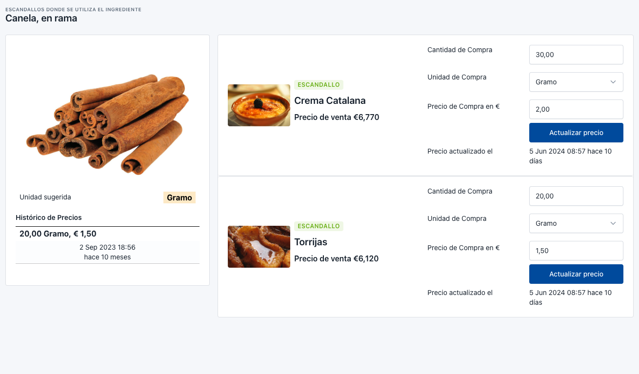 escandallos.es » La Aplicación - Características principales de la ...